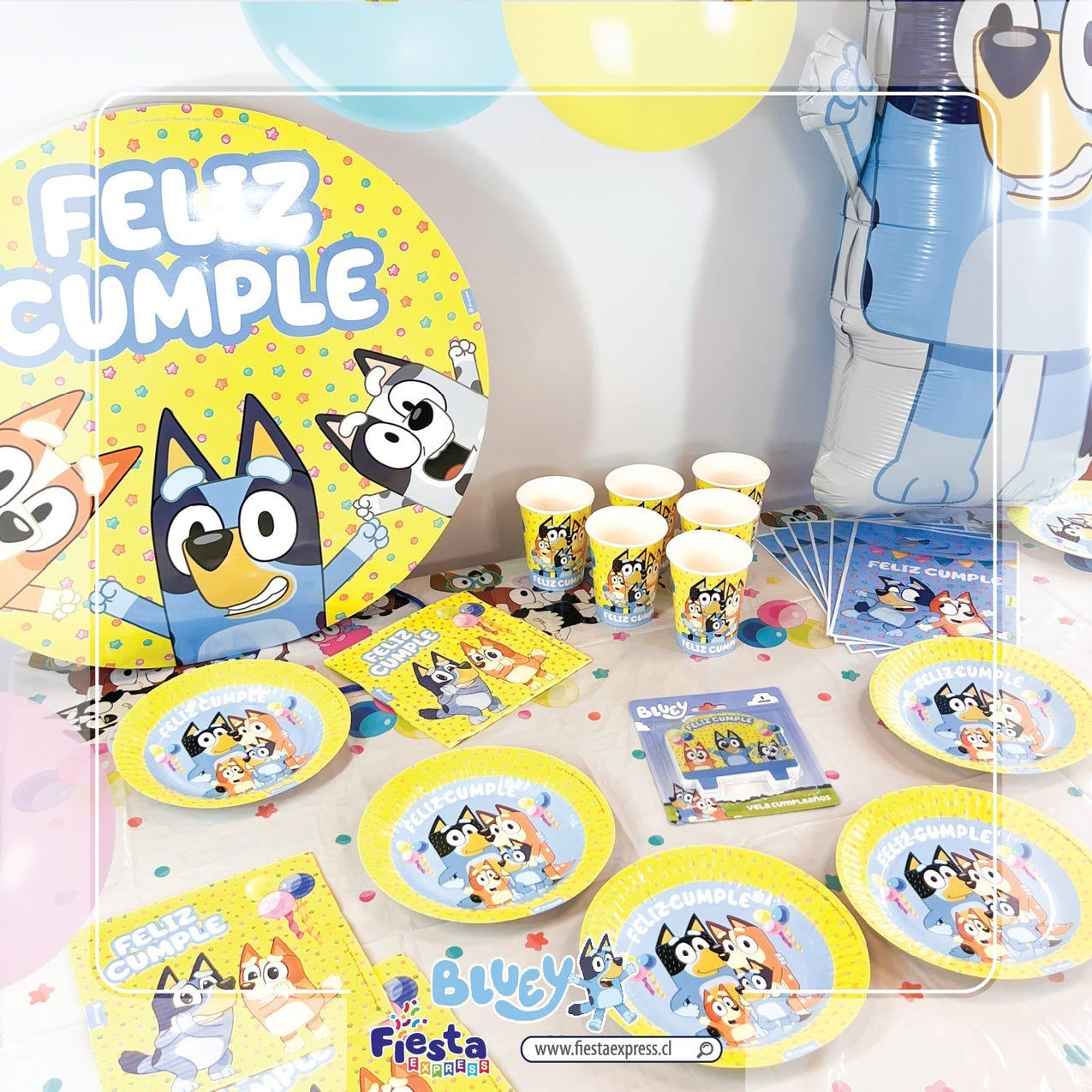 Fiesta temática de Bluey | Cotillón oficial para cumpleaños infantiles ...